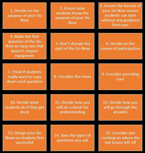 Tip 88. Fifteen ideas to improve the Do Now - Tips for Teachers by ...