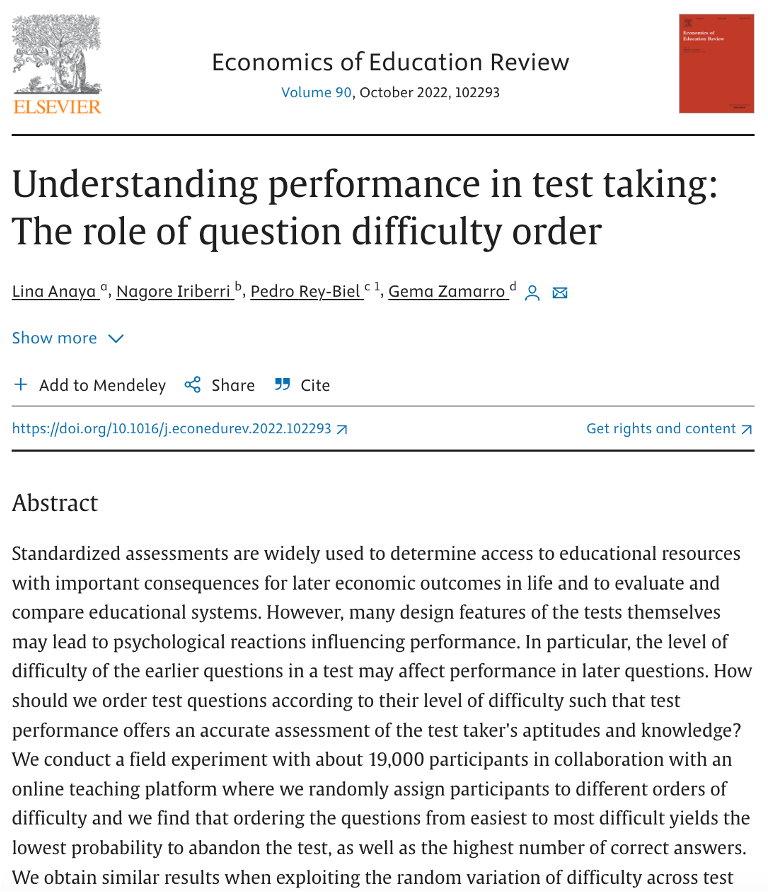 Research: Understanding performance in test taking: The role of ...