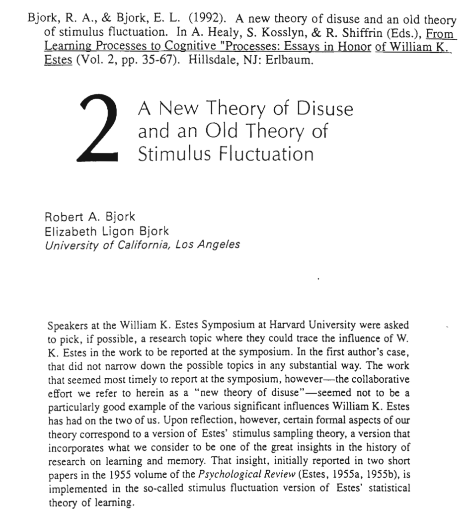 Research: A new theory of disuse - Tips for Teachers by Craig Barton