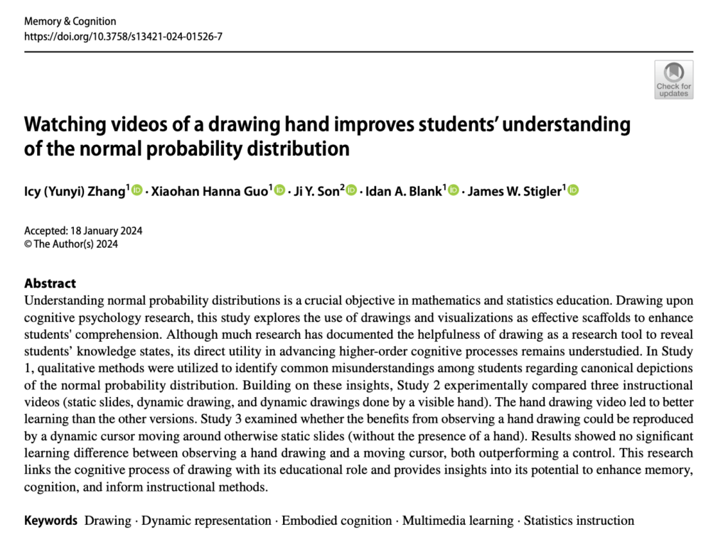 Research: Watching videos of a drawing hand improves students ...