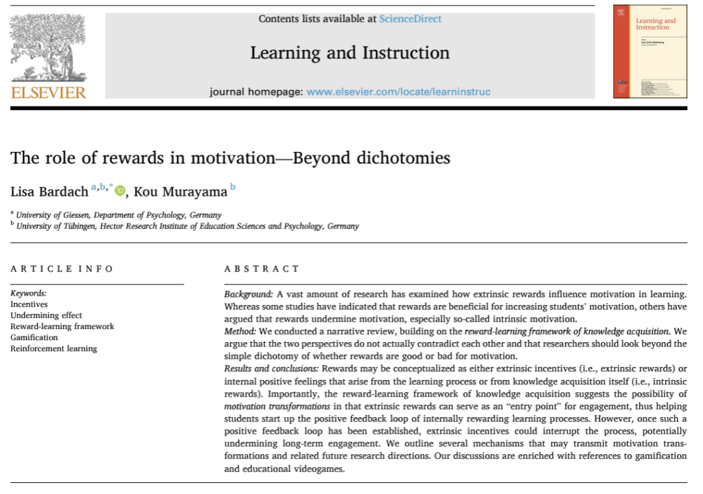 Research: The role of rewards in motivation—Beyond dichotomies - Tips ...