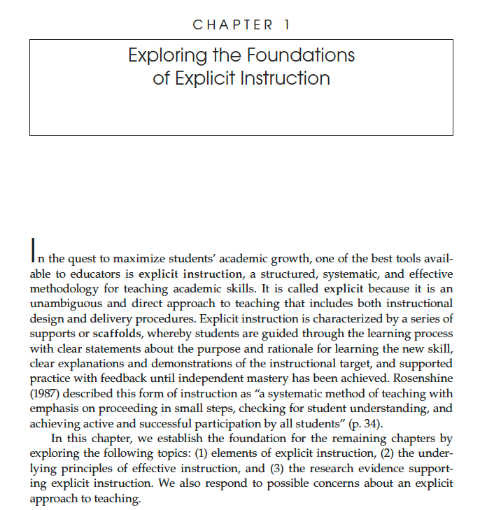 Research: Exploring the Foundations of Explicit Instruction - Tips for ...