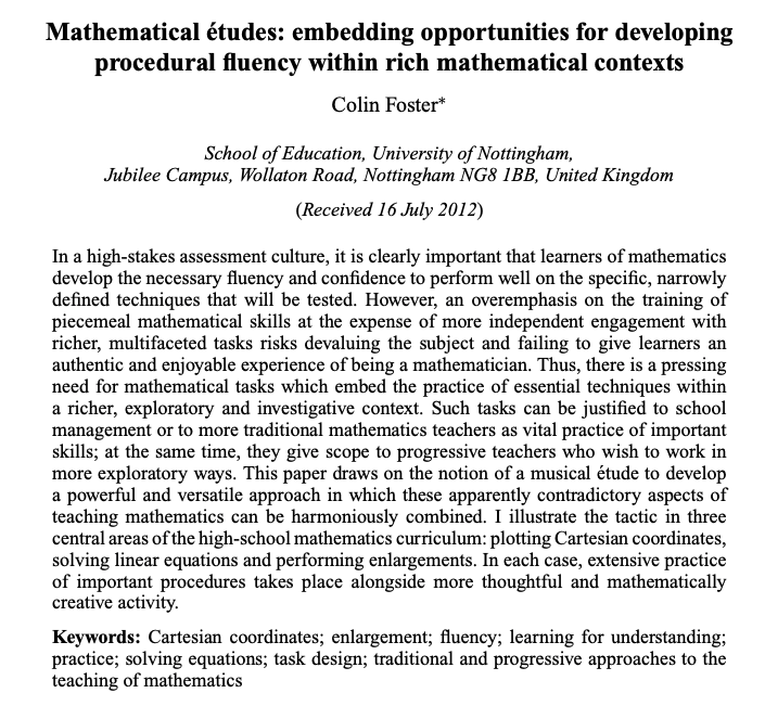 Research: Mathematical etudes: embedding opportunities for developing ...